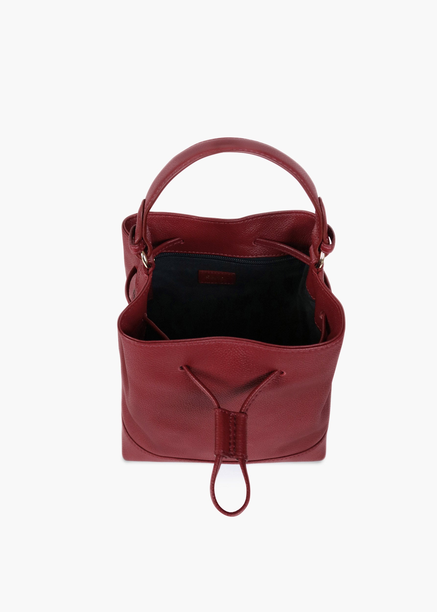 Margot Bordeaux Leather Bucket Bag – Serla