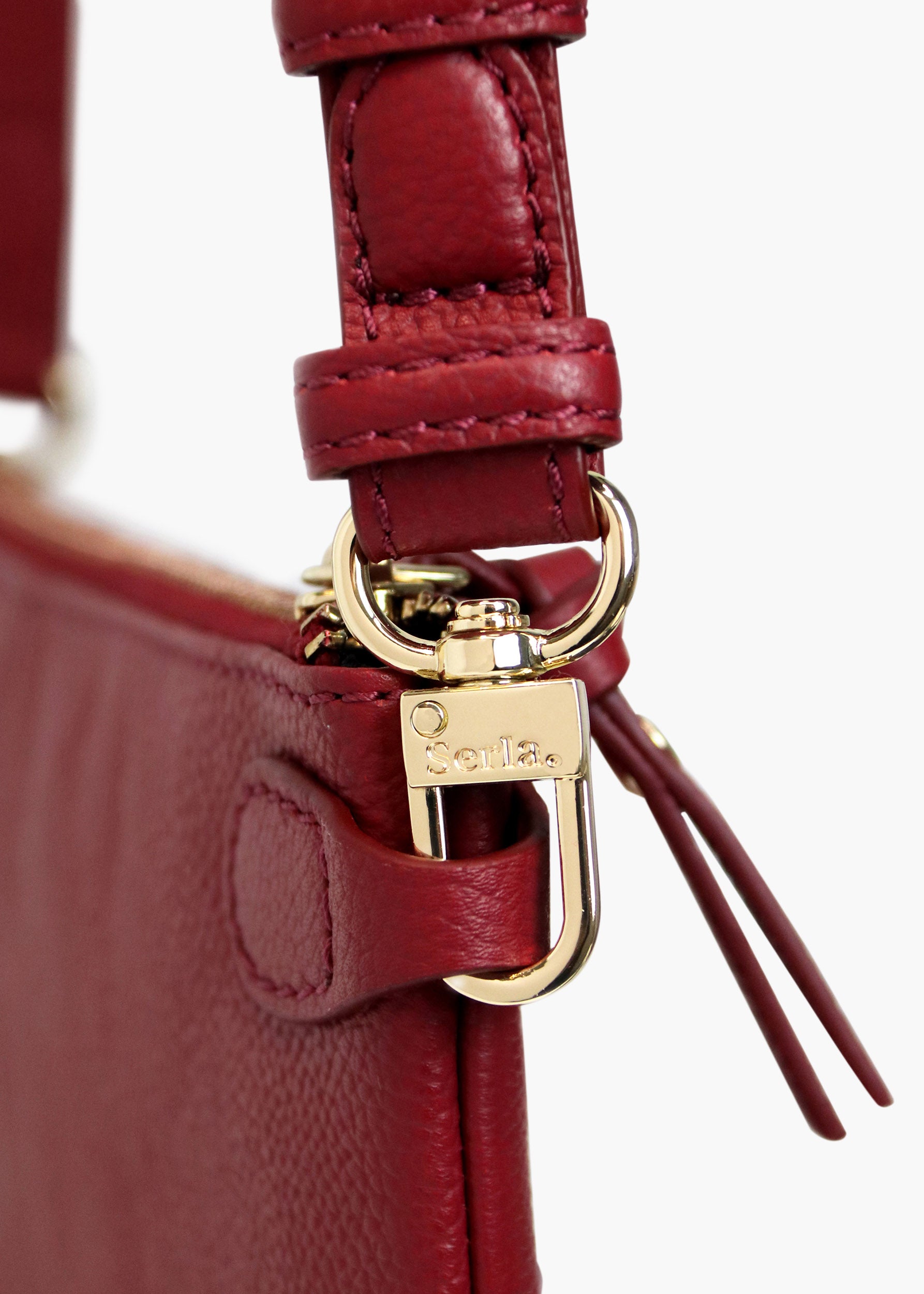 Poppy Bordeaux Leather Crossbody Bag – Serla