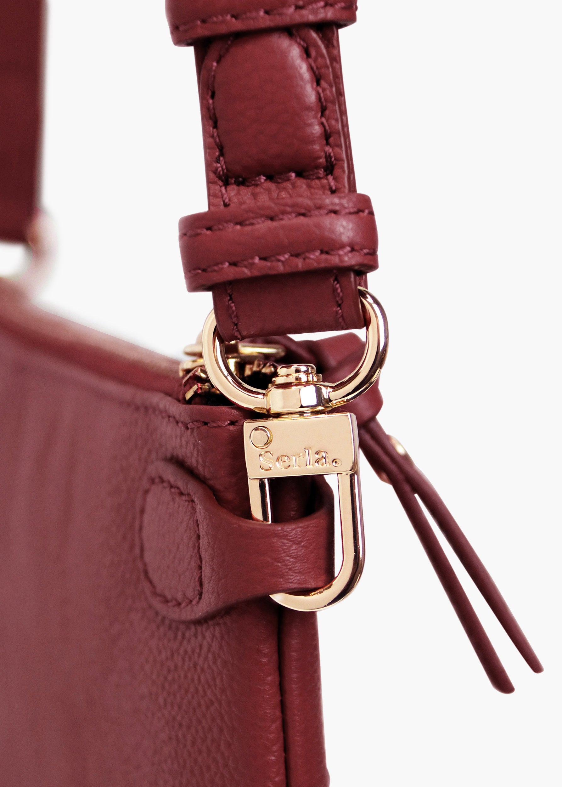Poppy Bordeaux Leather Crossbody Bag – Serla