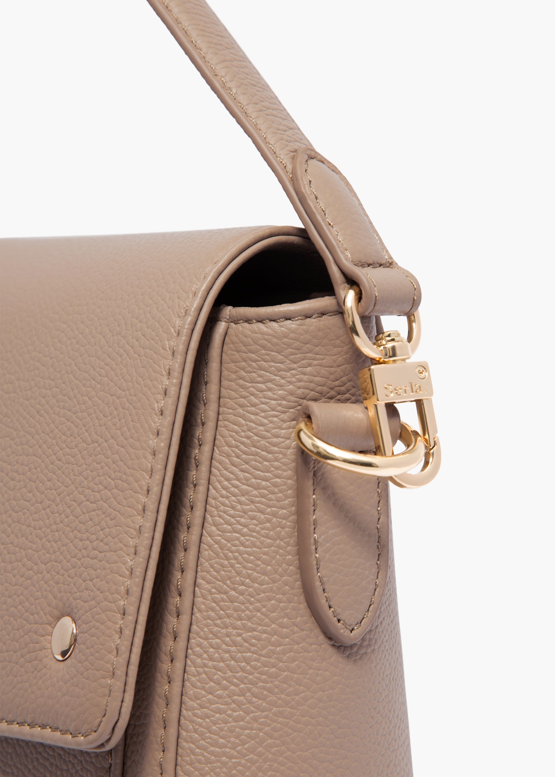 Victoria Taupe Leather Crossbody Bag – Serla