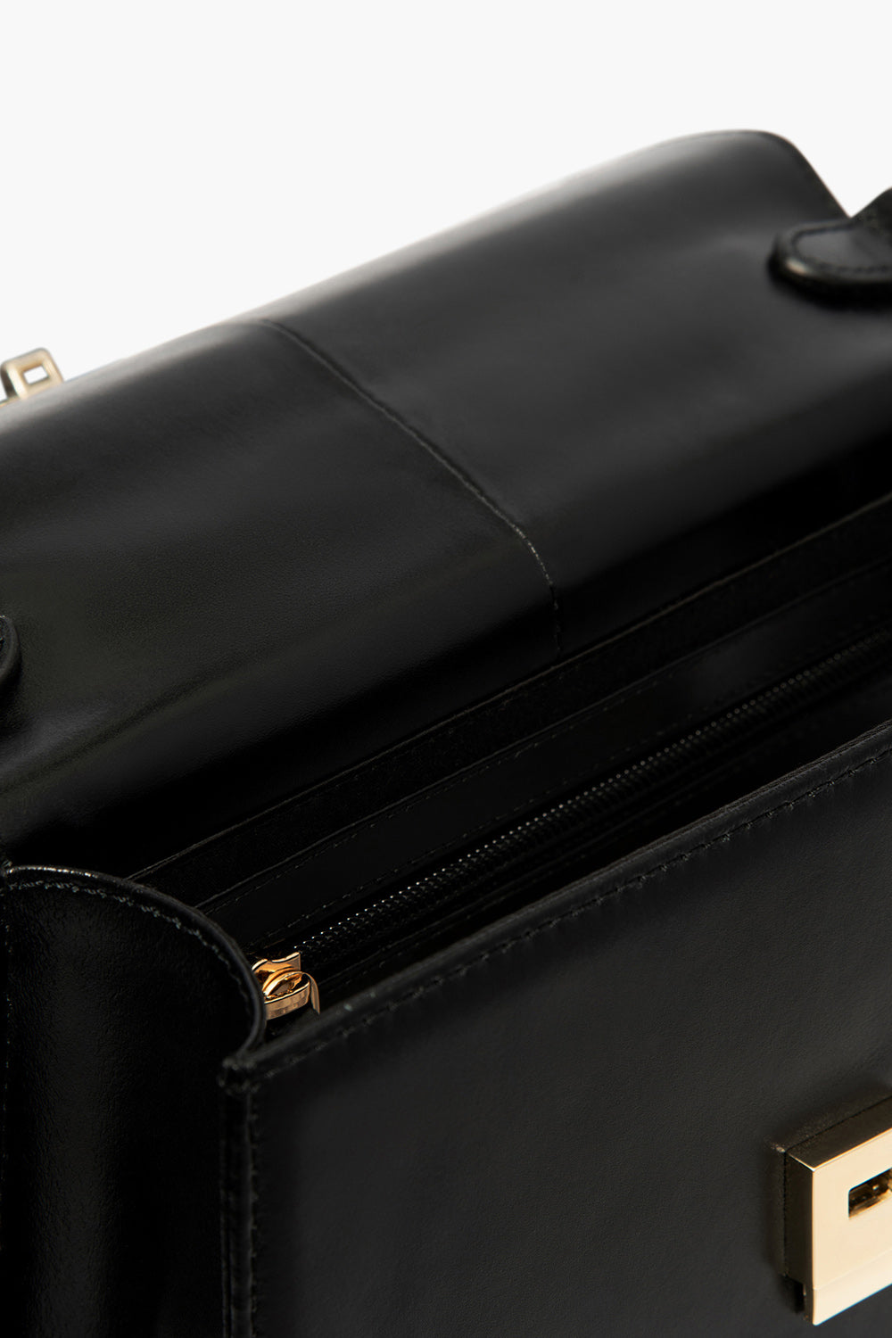 Isla Black Leather Top Handle Crossbody Bag – Serla